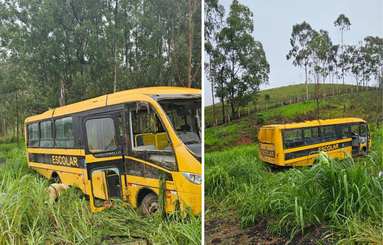 Capotamento de ônibus escolar na BR-267 deixa uma pessoa morta