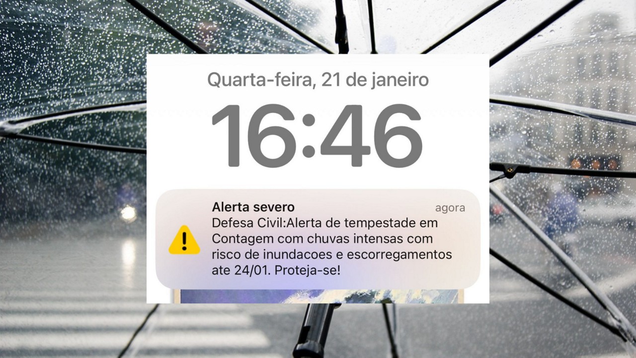 Defesa Civil emite alerta severo para temporal em Contagem